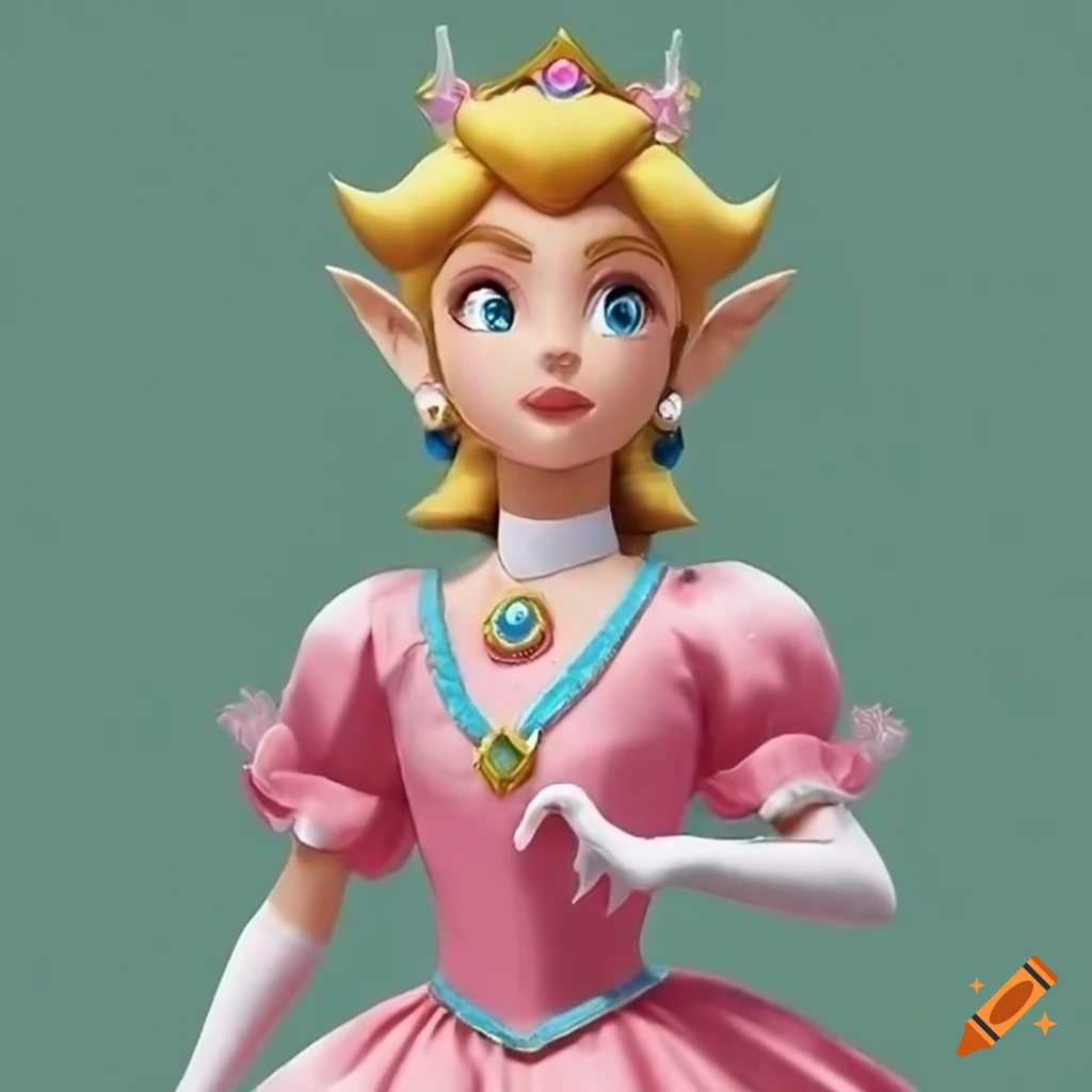 Cosplay of link dressed as princess peach on Craiyon