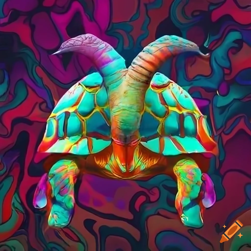 Colorful turtle with groove style