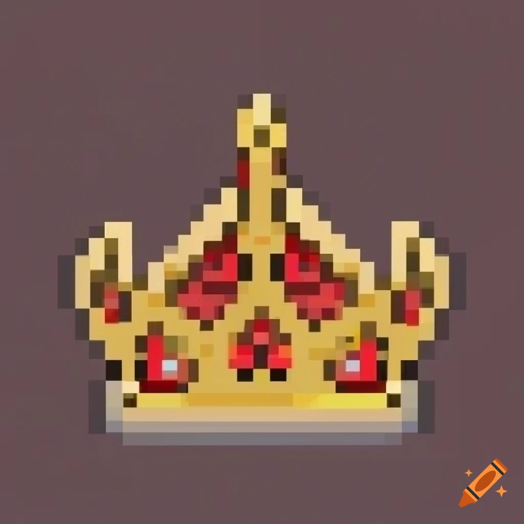 Pixel art of a crown on Craiyon