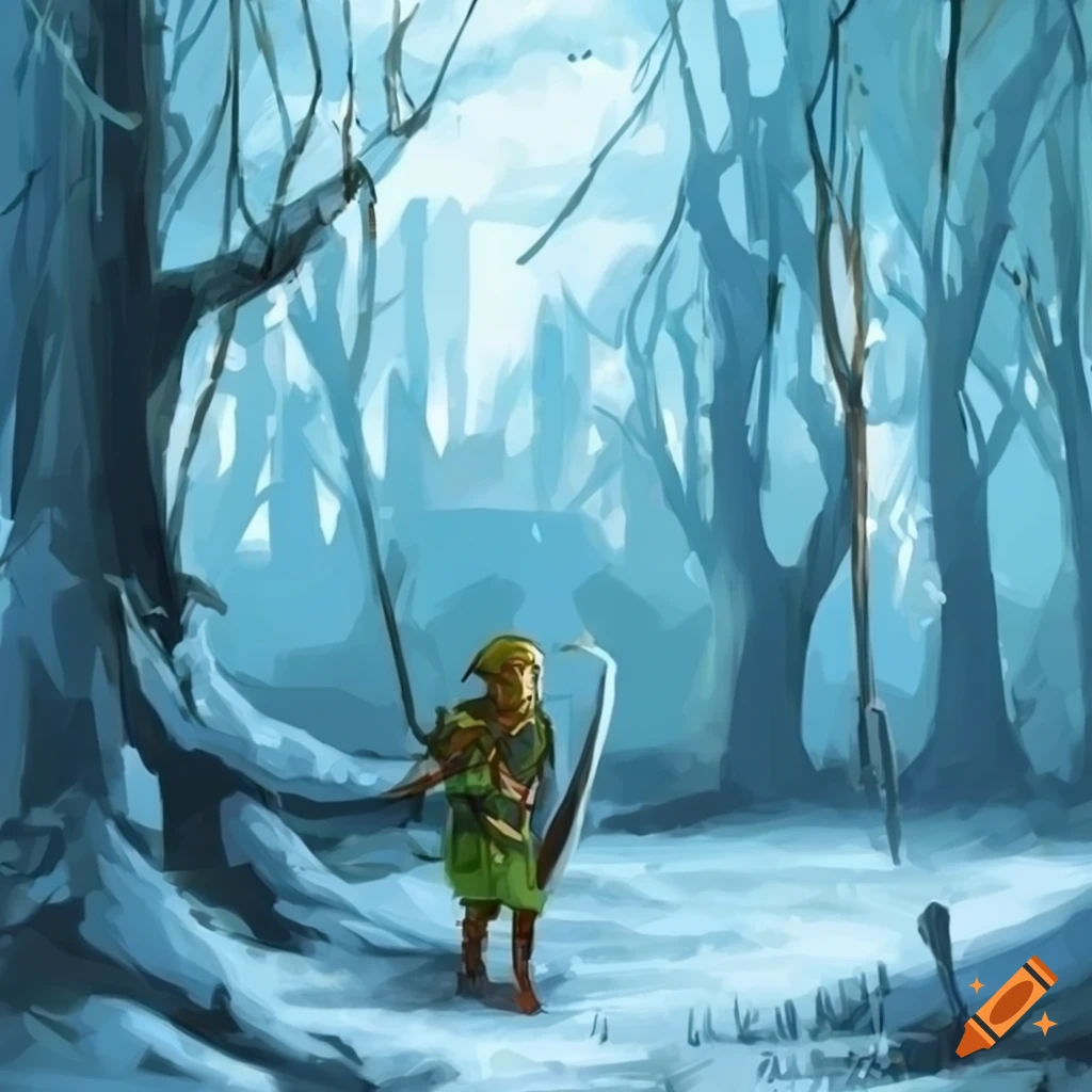 Digital sketch of link from the legend of zelda on Craiyon
