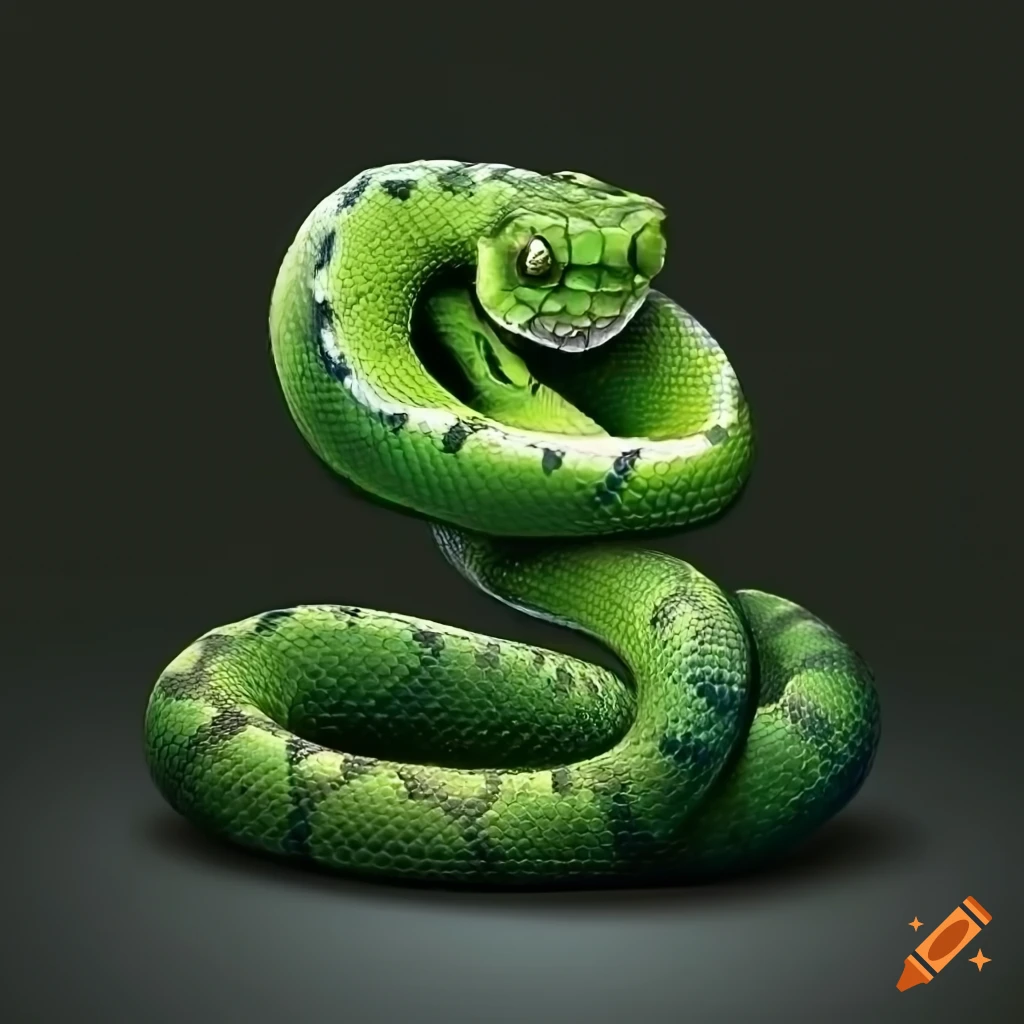 Illustration Of A Green Python On Craiyon