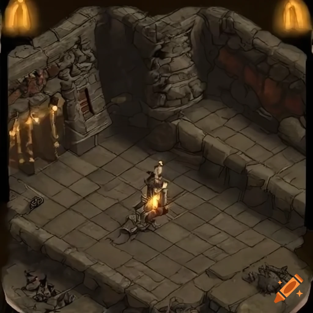 Isometric dark fantasy game artwork on Craiyon