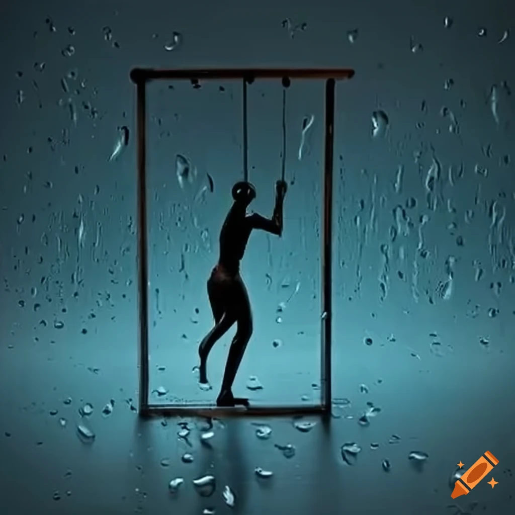A person trapped in a cage in a surreal desert dimension, evoking ...