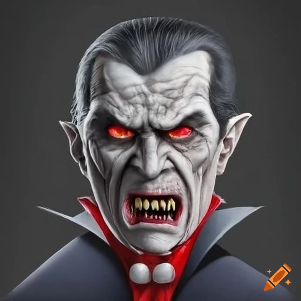 Image of an angry evil vampire on Craiyon