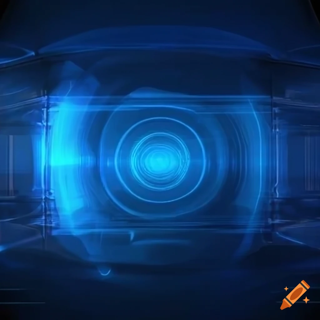 Blue hologram screen cgi rendering on Craiyon