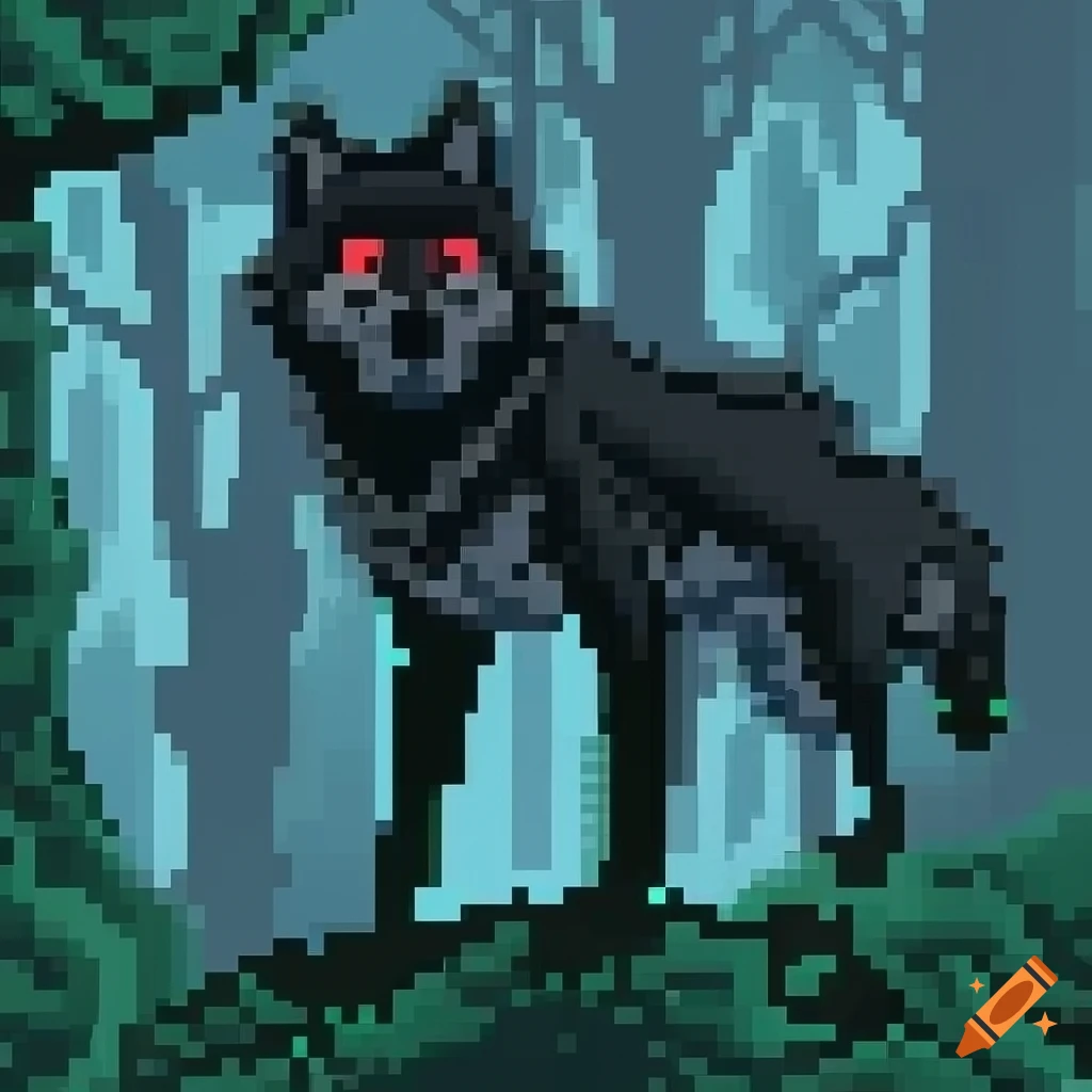 Pixel Art Loup Pixel Art Imageseasy Wolf Pixel Art