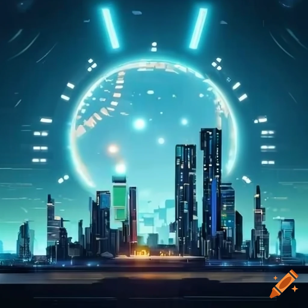 Futuristic city with magical powers on Craiyon