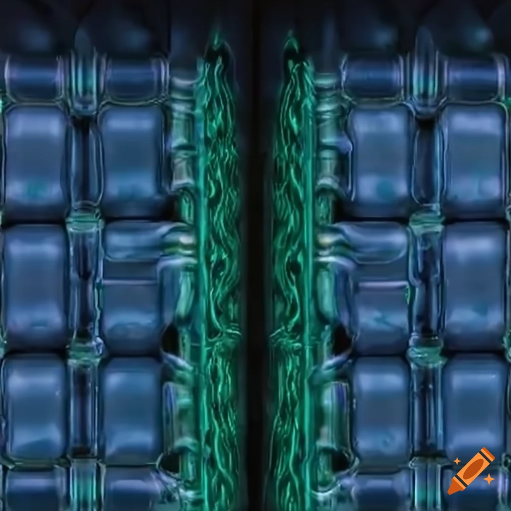 Green space ooze in a backlit container on Craiyon