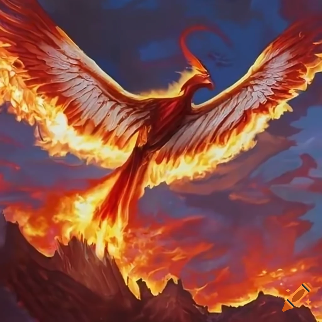 Phoenix boss in a dnd setting on Craiyon