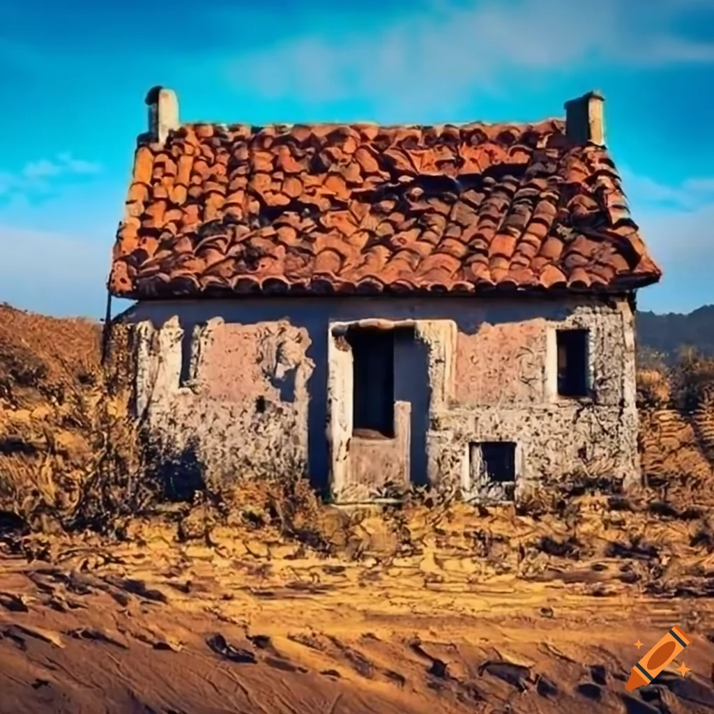 Picture of an old house with a spanish tile roof