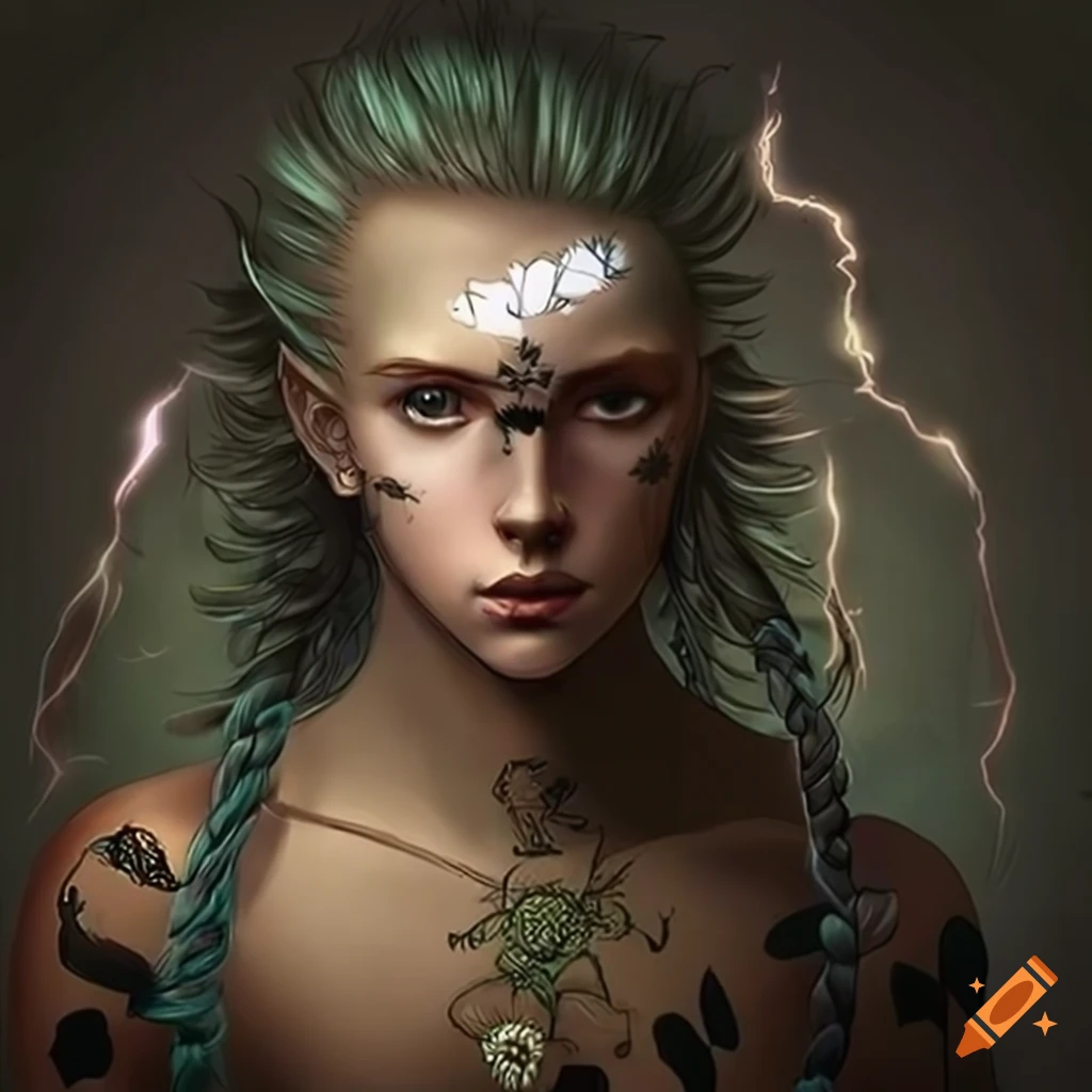 Fantasy forest character with lightning vision on Craiyon