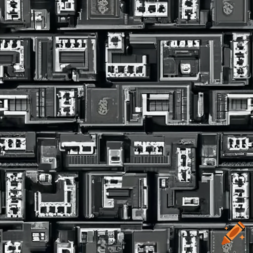 Metallic 2d tiles with high-tech alien design