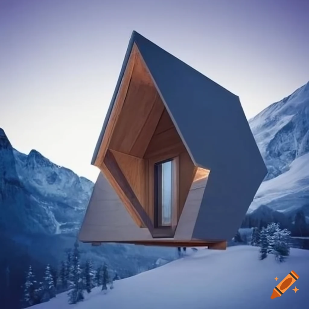 Sophisticated mountain cabin architecture on Craiyon