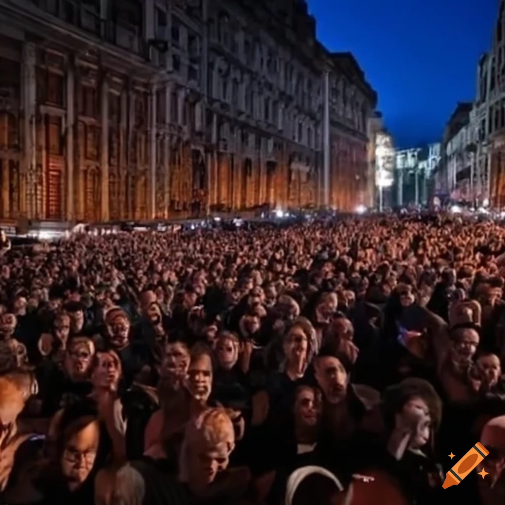 Image of a large crowd gathering on Craiyon