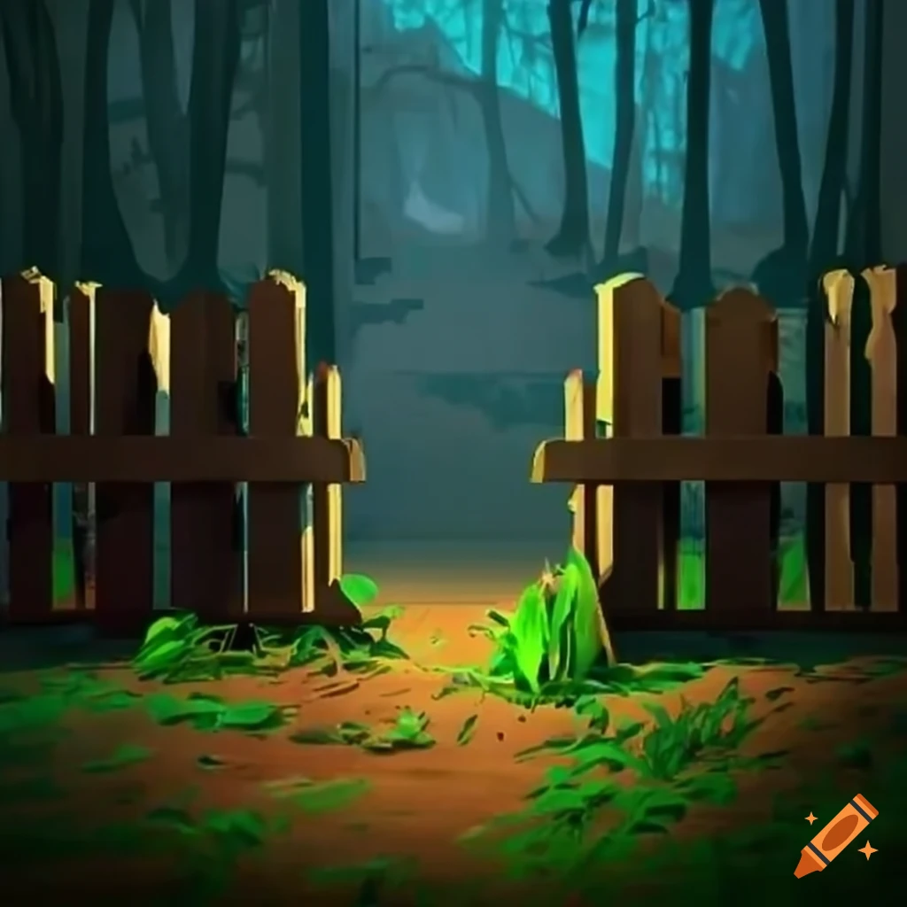 Blocky character exploring forest with wooden sword on Craiyon