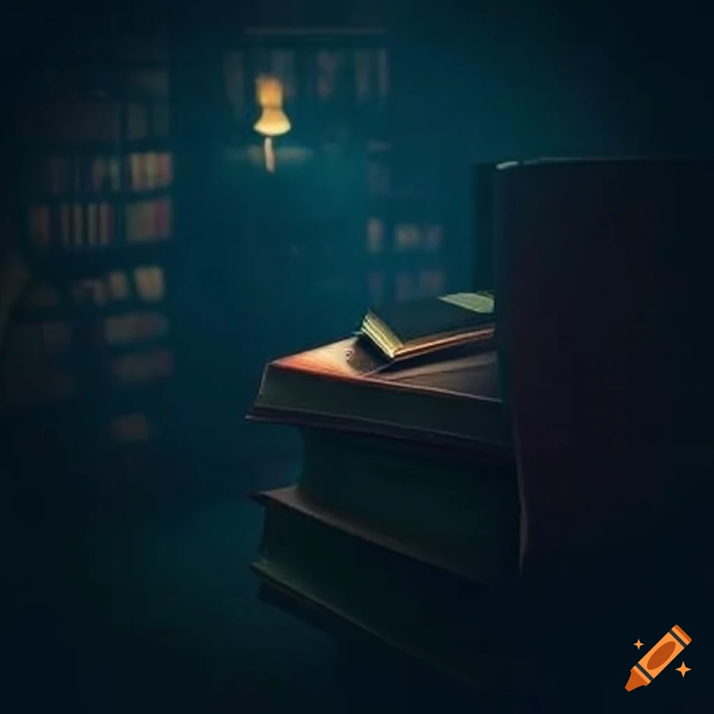 Forgotten mysterious book on a shelf on Craiyon