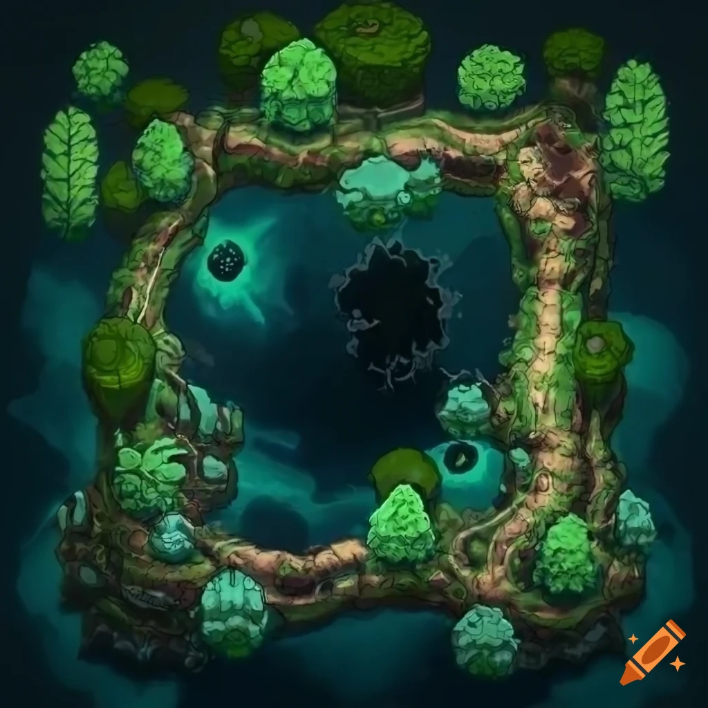 2d game map with organic plant vines and roots on Craiyon