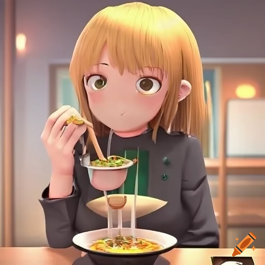 3d animation of friends enjoying ramen in a restaurant on Craiyon