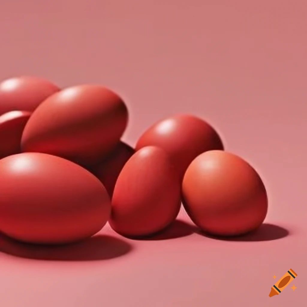 Pile of red eggs on Craiyon