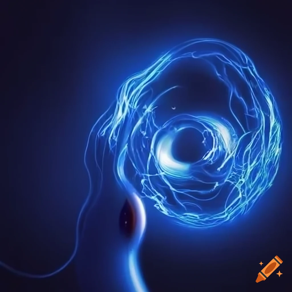 Visual representation of vibrating gas charges in a magnetic field on ...