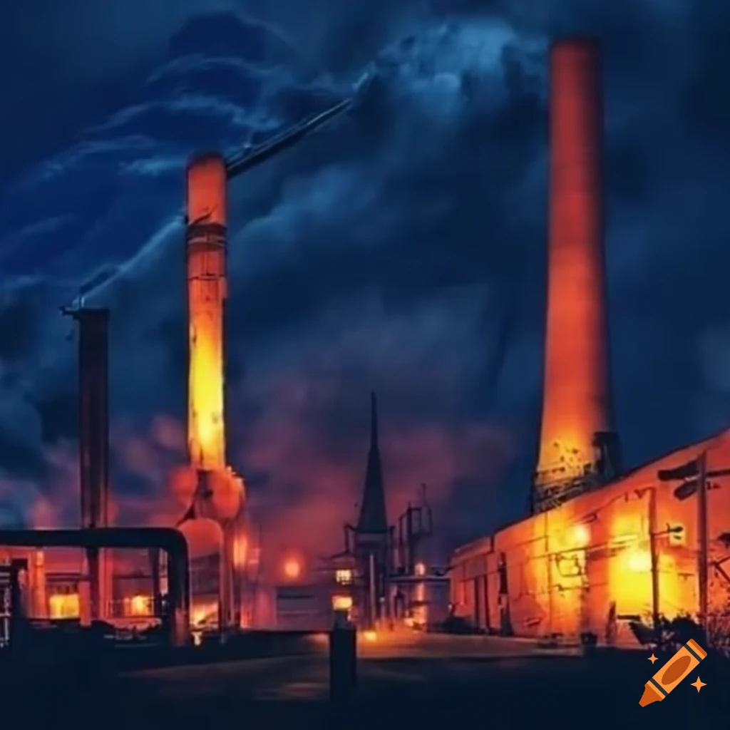 Noche en un polígono industrial on Craiyon Noche en un polígono industrial on Craiyon