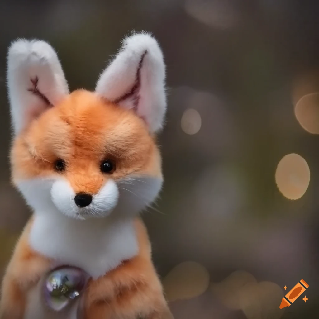 Cute fox stuffed animal wearing a christmas hat on Craiyon