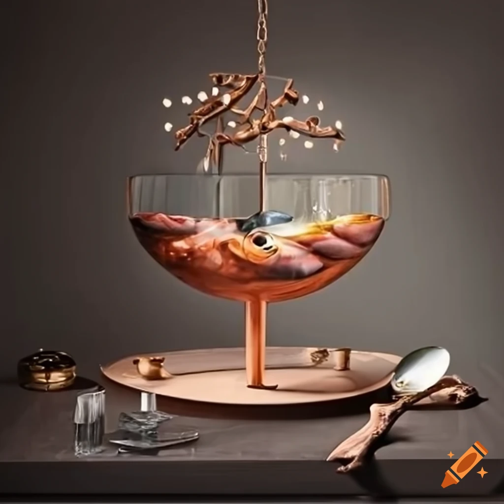 Table with louboutin-inspired objects on Craiyon