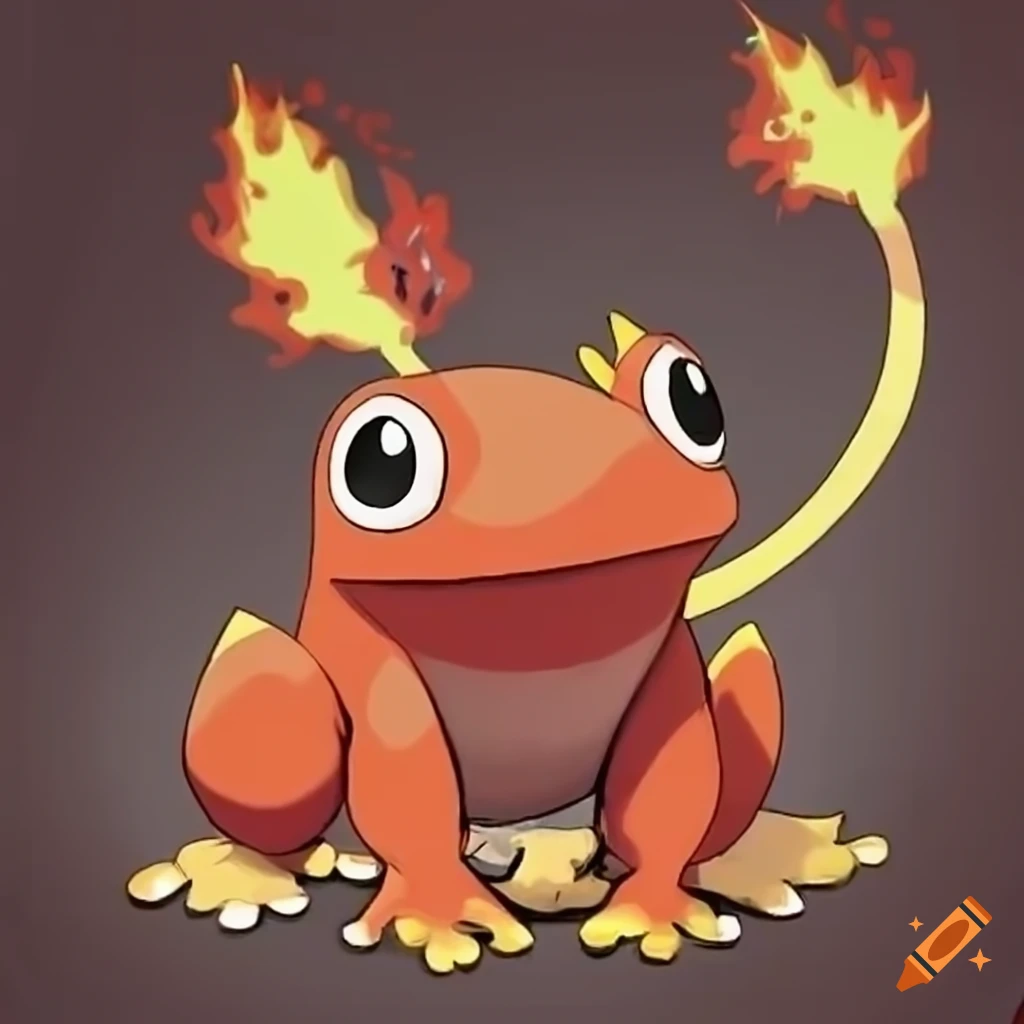 Image of a fire frog pokemon