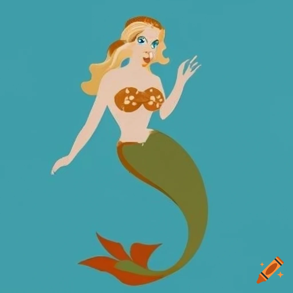 Vienna Secession Style Mermaid Illustration On Craiyon
