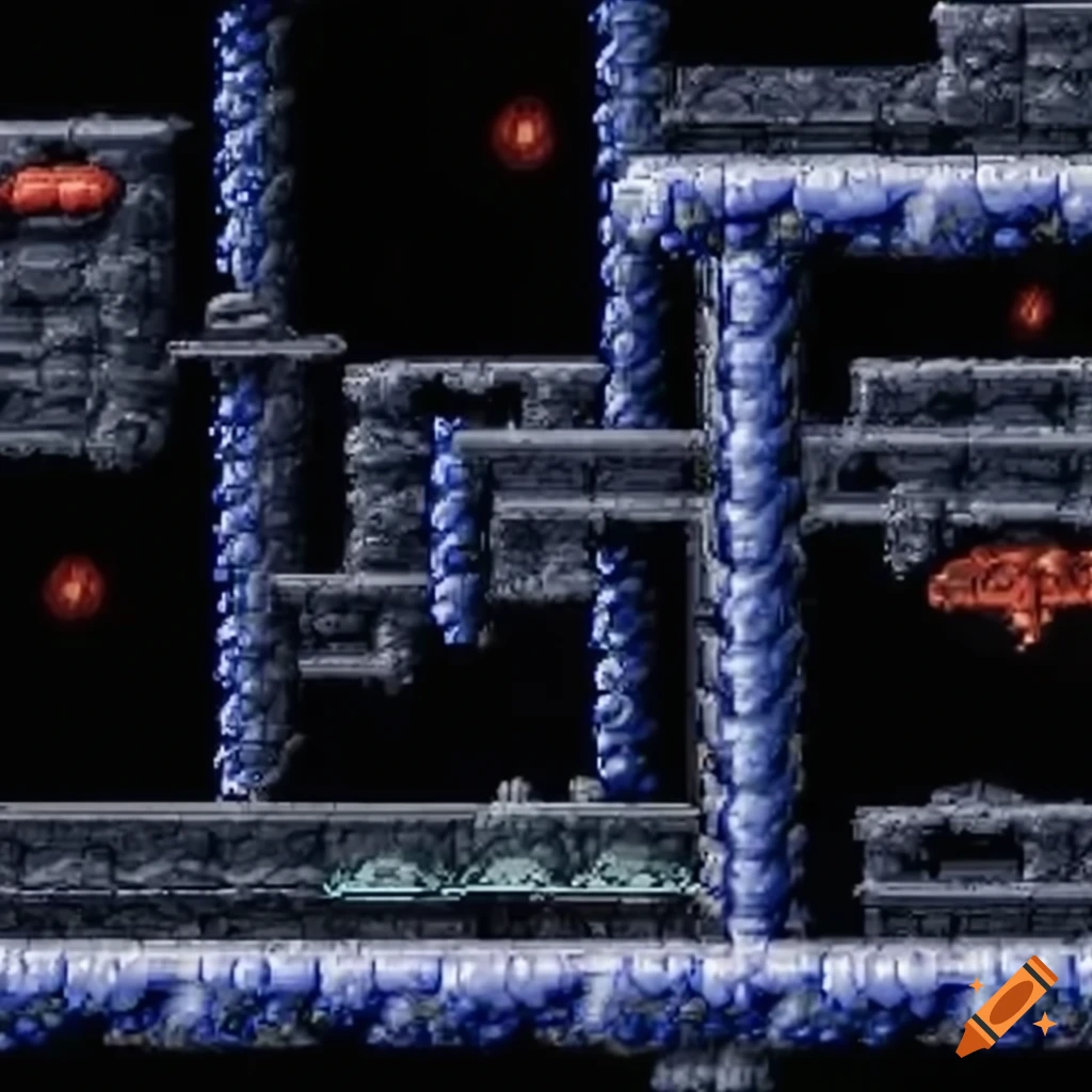 Tiles of the zebes surface in super metroid game on Craiyon