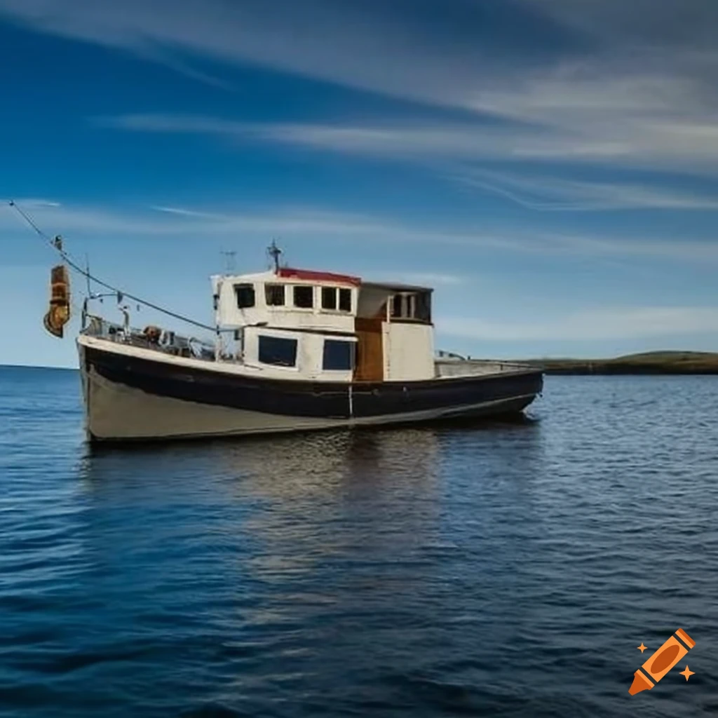 Vintage diesel boat named mary's galloway