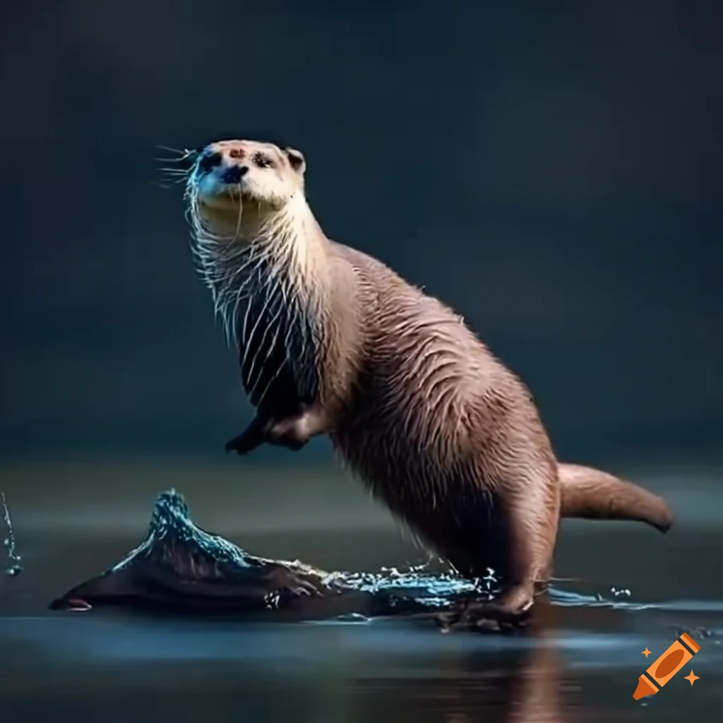 A fantasy creature gliding above water on Craiyon