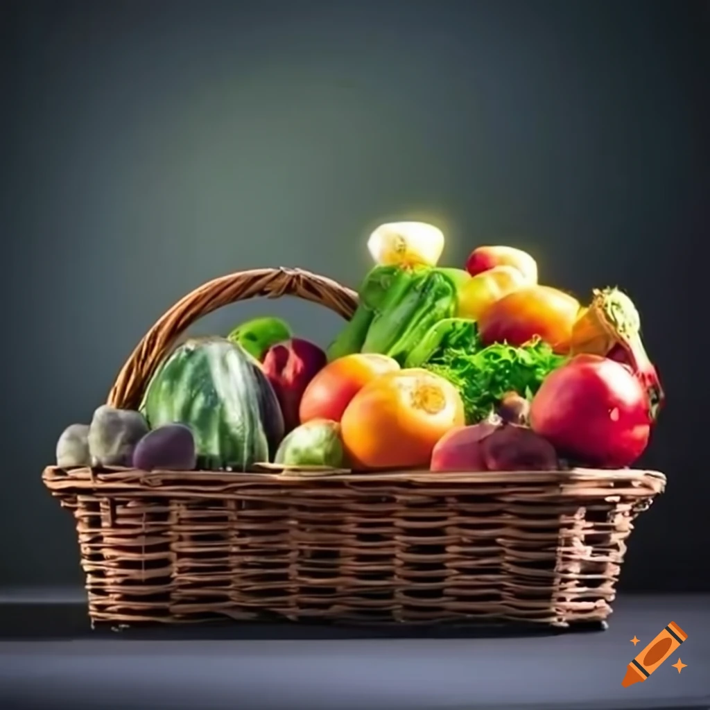 Fresh grocery items out of delivery box on Craiyon