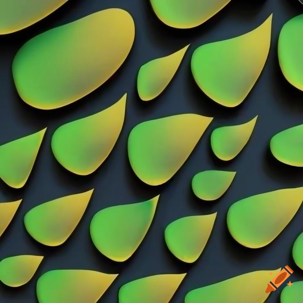 Bright organic leaf pattern with 3d texture on Craiyon