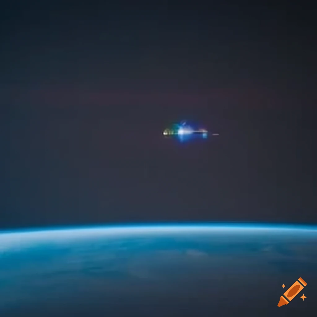 Fast-moving spacecraft in outer space on Craiyon