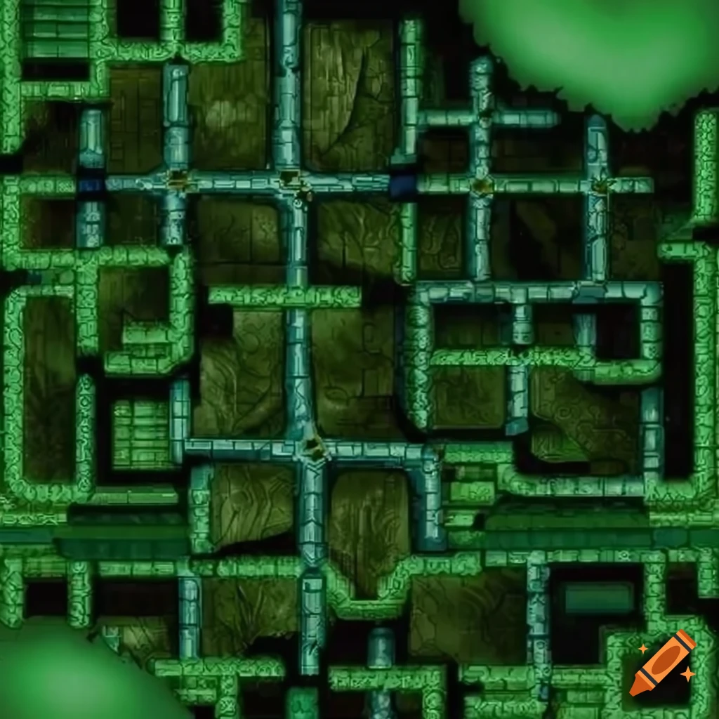 Organic plant-themed platformer game layout map on Craiyon