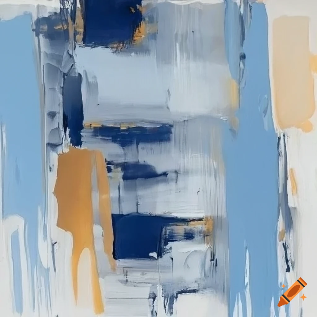 Abstract painting with black, gold, pink, and orange brushstrokes on ...