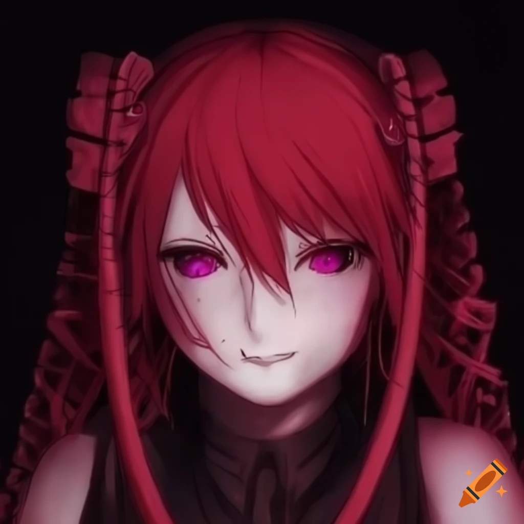 Artwork of Teto Kasane with red hair on Craiyon