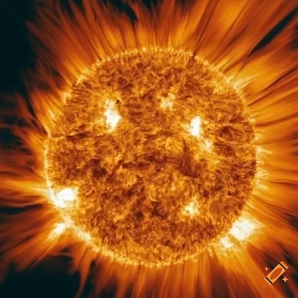 Detailed golden sun in a sci-fi liquid gold otherworldly setting on Craiyon