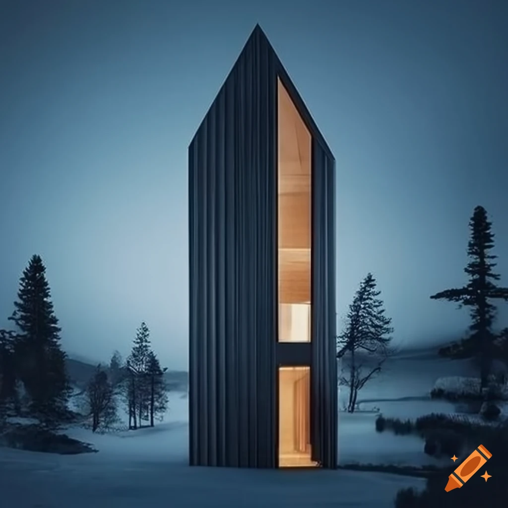 Sophisticated nordic tower cabin design on Craiyon