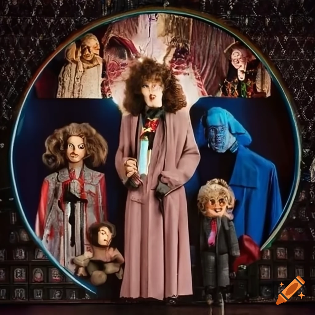 Collage of iconic 1980s doctor who puppet series on Craiyon