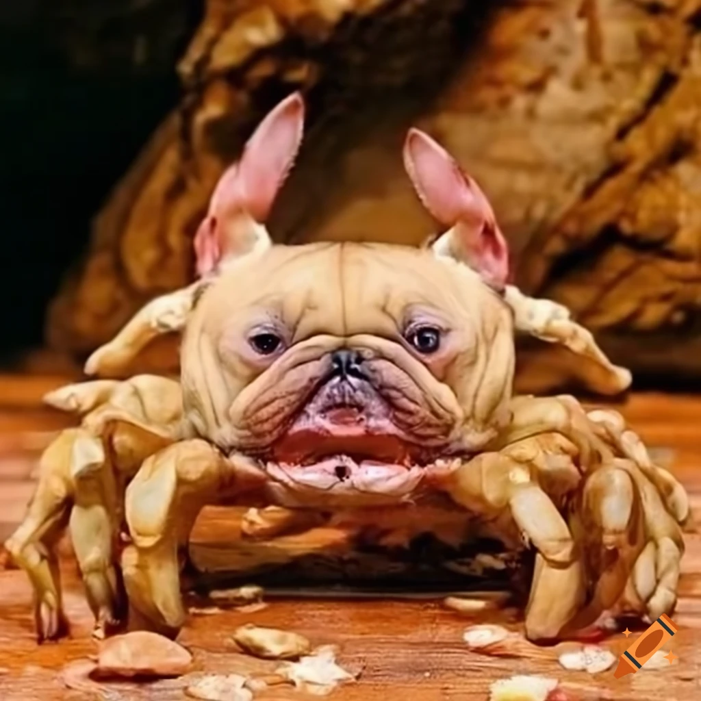 Image of a French bulldog crab hybrid on Craiyon