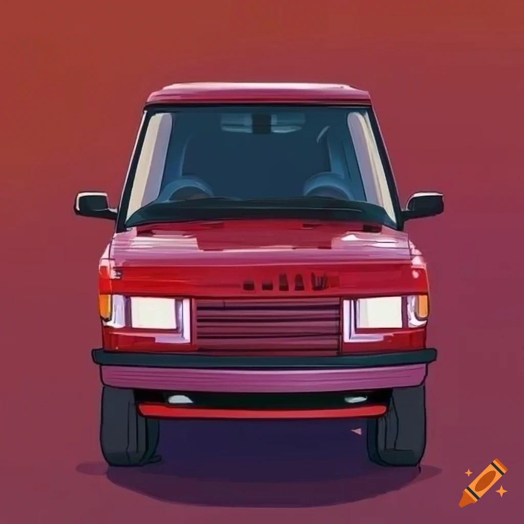 Cartoon image of myself in a red p38 range rover