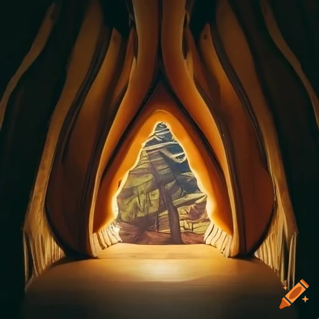 Illusion of a giant clam architecture cabin on Craiyon