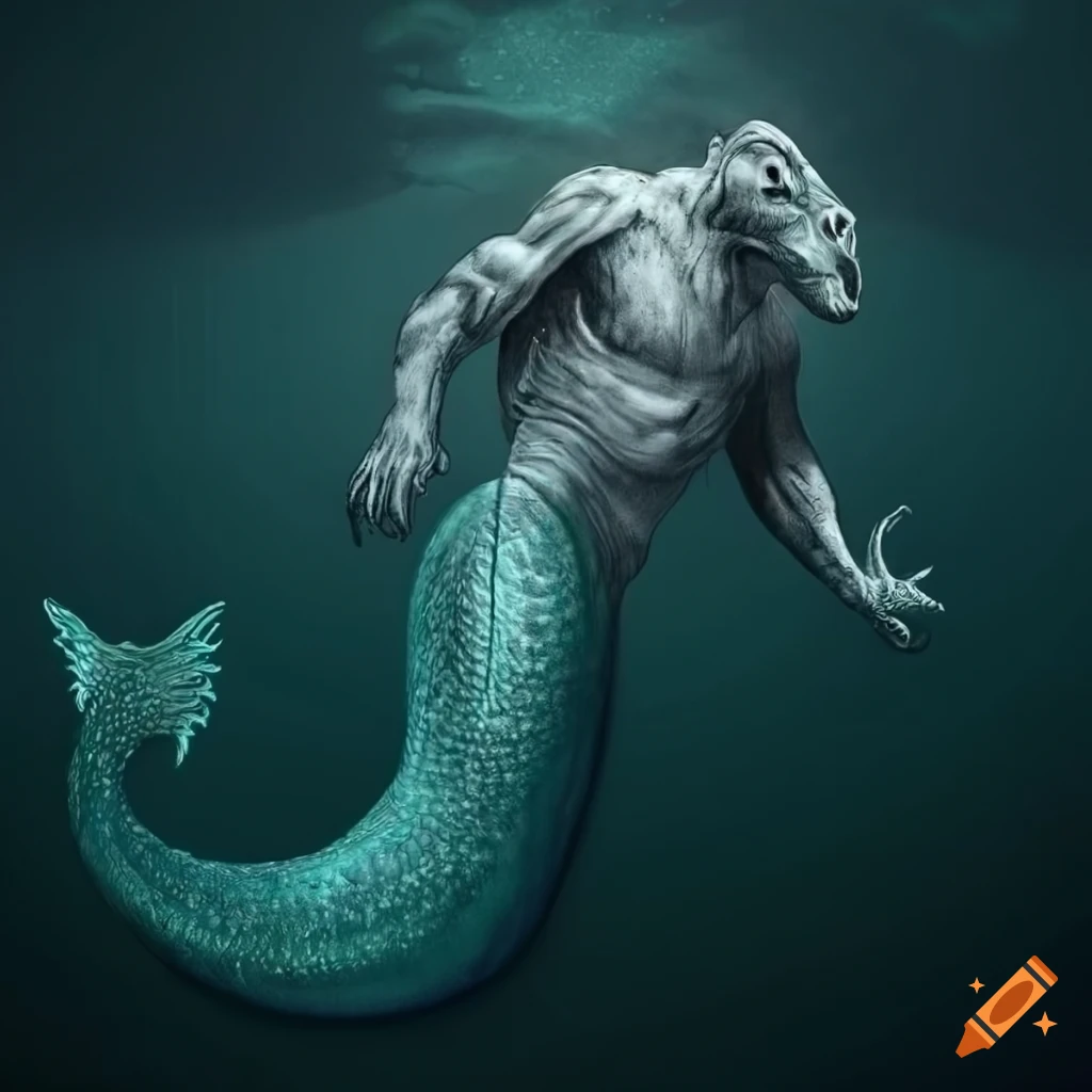 Detailed etching of a prehistoric sea monster on Craiyon