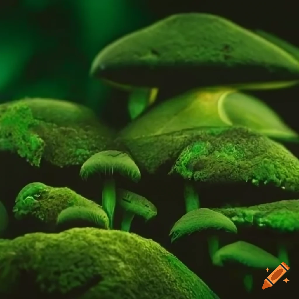 High contrast platform game map with organic plant and mushroom tiles