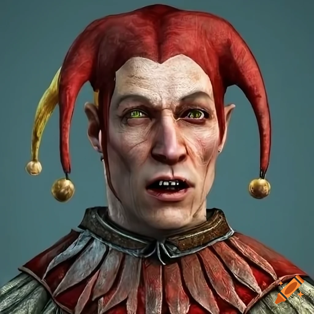 Lifelike render of skyrim's jester cicero
