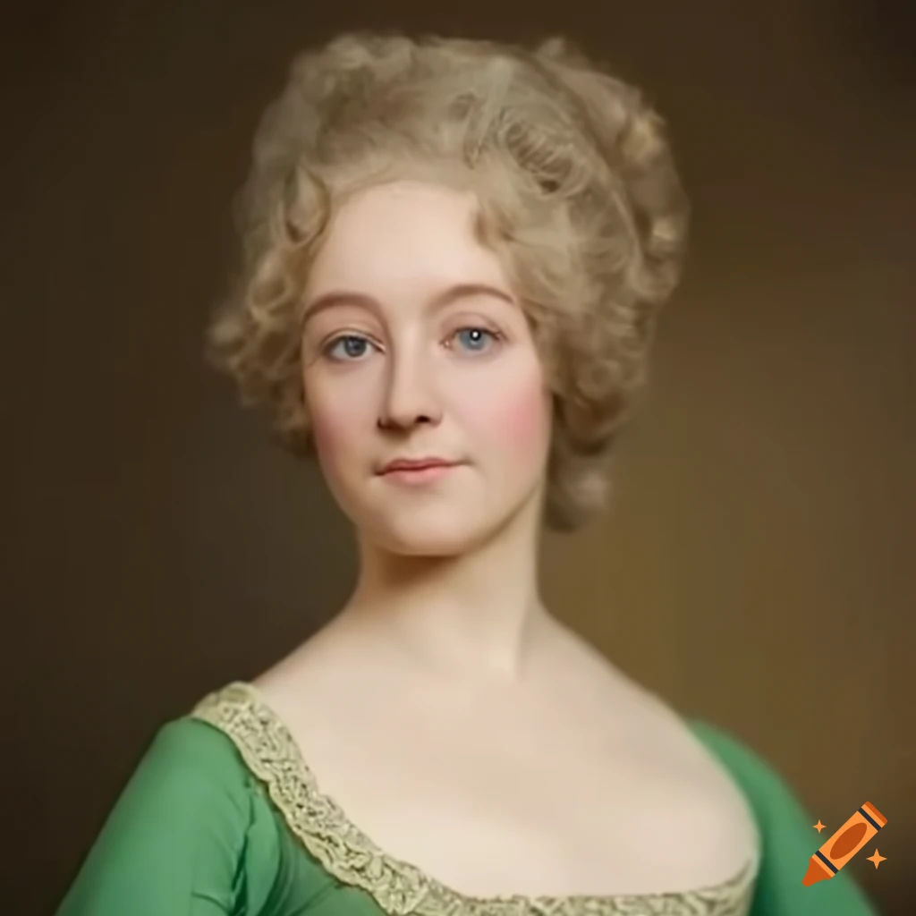 Portrait of a gentle lady with golden brown eyes on Craiyon