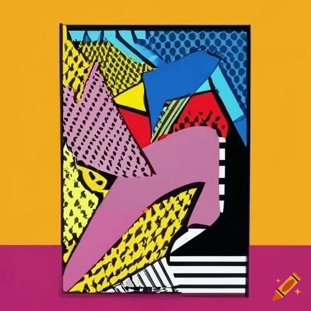 Vibrant pop art collage in Roy Lichtenstein style on Craiyon