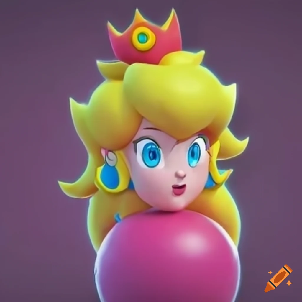 Princess peach in a giant rubber ball on Craiyon